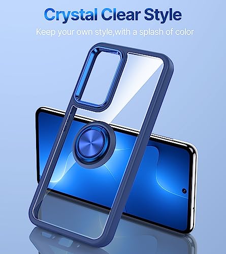 Silverback for Galaxy S20 FE 5G Case Clear with Ring Stand, Shockproof Protective Slim Lightweight Phone Case for Samsung Galaxy S20 FE 5G 6.5 Inch, Blue Clear