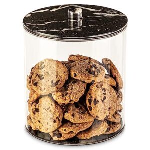 gold valley lucite cookie jar | magnetic closure cookie jar lids | clear cookie jar with no skid bottom | versatile acrylic cookie jars with airtight lid | decorative cookie jar for kitchen counter (white) (black)