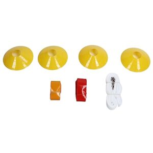 Bonwuno Flag Football Set, 10 Player Football Belts Flags Kit 10 Belts 4 Cone 30 Flags for Playing (Red and Yellow)