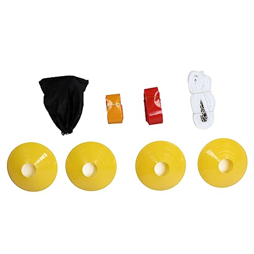 Bonwuno Flag Football Set, 10 Player Football Belts Flags Kit 10 Belts 4 Cone 30 Flags for Playing (Red and Yellow)