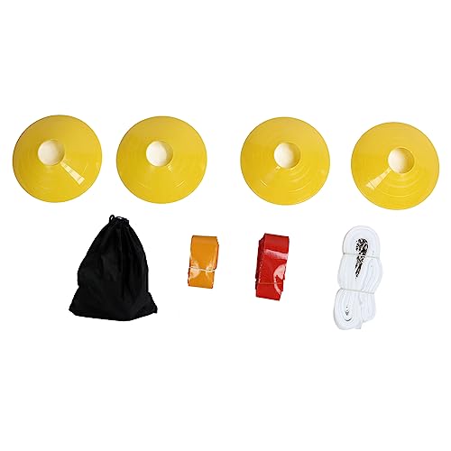 Bonwuno Flag Football Set, 10 Player Football Belts Flags Kit 10 Belts 4 Cone 30 Flags for Playing (Red and Yellow)