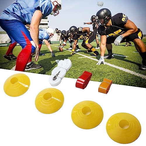 Bonwuno Flag Football Set, 10 Player Football Belts Flags Kit 10 Belts 4 Cone 30 Flags for Playing (Red and Yellow)