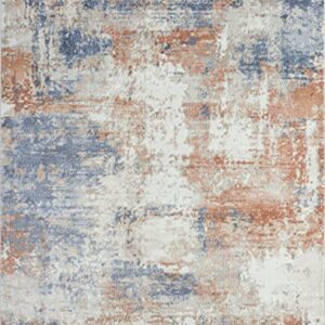 FairOnly Area Rug 8x10 Living Room Rugs Modern Abstract Large Soft Neutral Bohemian Farmhouse Rug Indoor Floor Carpet for Bedroom Under Dining Table Home Office Decor,8x10 Orange/Blue