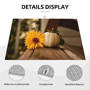 Sunflowers And Pumpkins Large Kitchen Drying Mat 18x24in/Excellent Water Absorption/Keep Your Tabletop Dry