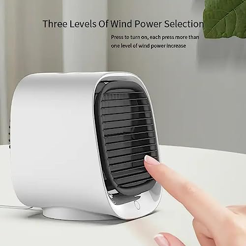 Portable Air Conditioner Fan Mini, Personal Air Cooler, Air Conditioner Fan with 3 Speeds, Personal Mini Evaporative Air Cooler for Home, Office and Room, USB Charging, Quiet,Green