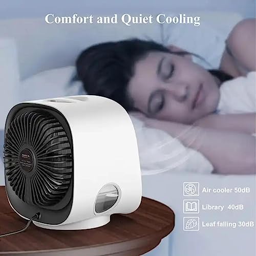 Portable Air Conditioner Fan Mini, Personal Air Cooler, Air Conditioner Fan with 3 Speeds, Personal Mini Evaporative Air Cooler for Home, Office and Room, USB Charging, Quiet,Green