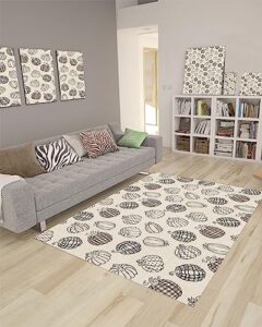 thanksgiving bohemia area rug 2'7"x5',outdoor indoor small carpet runner for teen girls boys bedroom,living room,bathroom,classroom,office,kitchen,washable area+rug autumn black dot plaid pumpkins