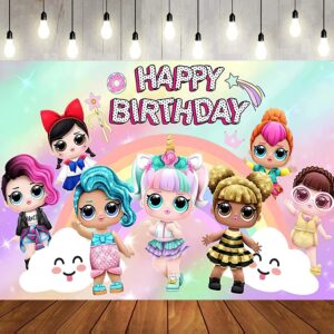 7x5ft doll toy backdrop girls happy birthday  photo photography backdrops dolls birthday party background newborn baby shower banner 