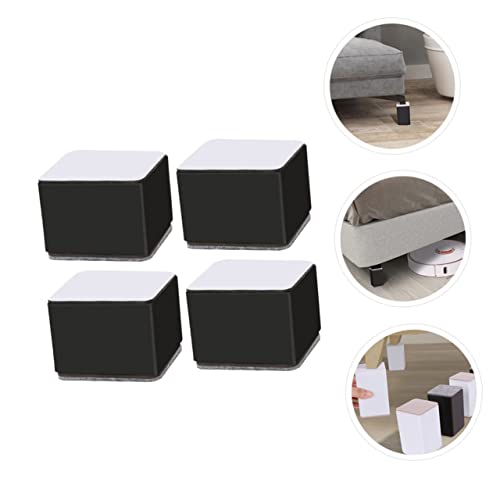 OSALADI 4pcs Booster Pad Bed Frame Riser Desk Mat Felt Hairpin Table Legs Furniture Leg Floor Protectors Bed Furniture Risers Chair Leg Carbon Steel Black Tea Table Foot Pad Table Pads