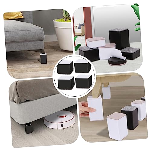 OSALADI 4pcs Booster Pad Bed Frame Riser Desk Mat Felt Hairpin Table Legs Furniture Leg Floor Protectors Bed Furniture Risers Chair Leg Carbon Steel Black Tea Table Foot Pad Table Pads