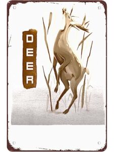 new vintage metal tin sign deer wall art man cave farm bar kitchen barn christmas halloween girlfriend boyfriend 8" x 12"