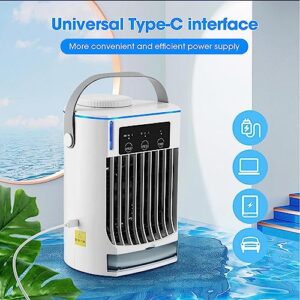 Ac for Bedroom - 4 in 1 Car Ac, Mini Portable Ac Unit USB Port, 3 Mist Modes | Mini Air Conditioner Cooling Fan for Room Bedroom Office Home Tent