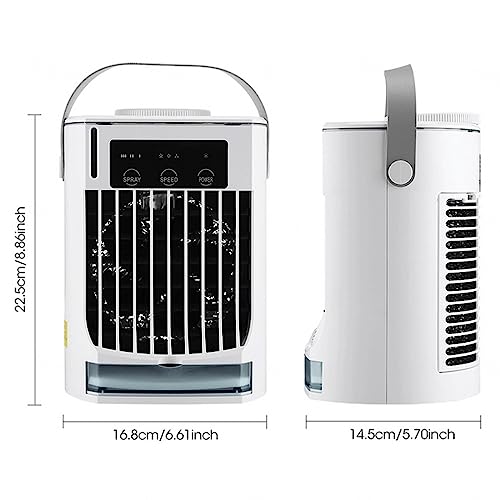 Ac for Bedroom - 4 in 1 Car Ac, Mini Portable Ac Unit USB Port, 3 Mist Modes | Mini Air Conditioner Cooling Fan for Room Bedroom Office Home Tent