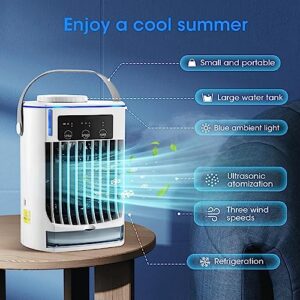 Ac for Bedroom - 4 in 1 Car Ac, Mini Portable Ac Unit USB Port, 3 Mist Modes | Mini Air Conditioner Cooling Fan for Room Bedroom Office Home Tent