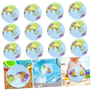 ibasenice Inflatable Beach Ball 12pcs Globe Beach Ball s Inflatable Globe Party Balls Globe Shaped Beach Ball Swimming Party Balls PVC Teaching Supplies Summer Water Toy