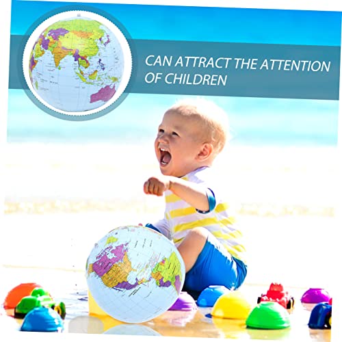 ibasenice Inflatable Beach Ball 12pcs Globe Beach Ball s Inflatable Globe Party Balls Globe Shaped Beach Ball Swimming Party Balls PVC Teaching Supplies Summer Water Toy