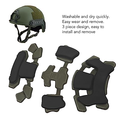 Rtuates Helmet Chin Strap, Easy to Install Helmet Padding Kit Comfortable Exquisite Workmanship Strong Compatibility for Wendy for Fast (Army Green Sponge)