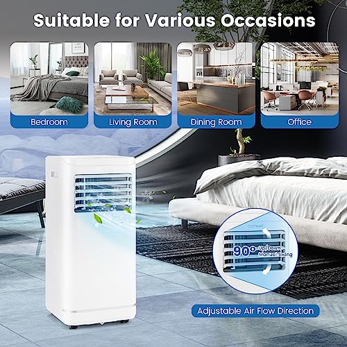 SIMOE 10000 BTU Portable Air Conditioners, Portable AC Unit with Cool, Dehumidifier & Fan Modes, Cools up to 350 Sq. Ft, Room Air Conditioners with Remote Control, 24 Hour Timer, Installation Kit