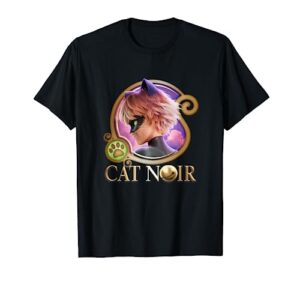 miraculous ladybug the movie cat noir badge gold t-shirt