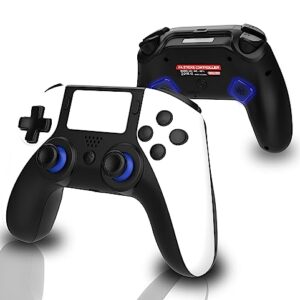 megacom P4 PC Wireless Controller - Gamepad with 2 Remap Keys, Rechargeable Battery, 3.5mm Audio Jack, Speaker, Multi-touch Pad, Dual Vibration - Compatible with PC & P4