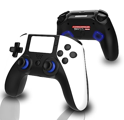 megacom P4 PC Wireless Controller - Gamepad with 2 Remap Keys, Rechargeable Battery, 3.5mm Audio Jack, Speaker, Multi-touch Pad, Dual Vibration - Compatible with PC & P4