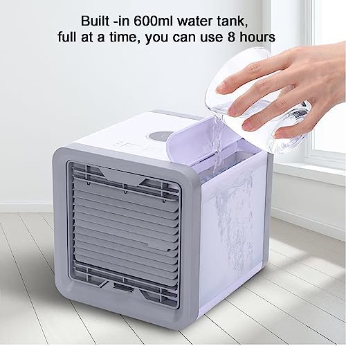 Portable Air Conditioners,Evaporative Air Cooler Powerful, Quiet, Lightweight and Portable Space Cooler with Hydro USB Quiet Air Cooler for Room Office Desk (A)