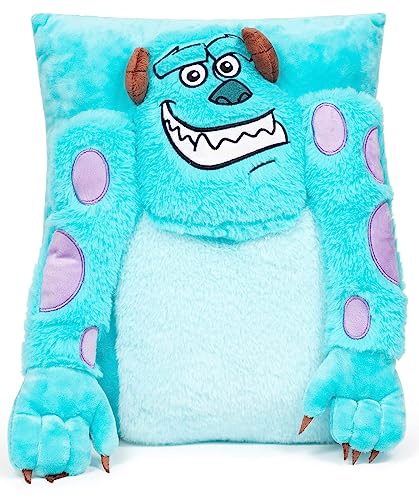 Jay Franco Disney Monsters Inc. Sully 3D Snuggle Plush Pillow - Super Soft Blue Pillow - Measures 15 Inches