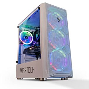 viprtech avalanche 2.0 gaming pc computer desktop - amd ryzen 7 (16-lcore), amd radeon rx 580 8gb, 32gb ddr4 3200 ram, 1tb nvme ssd, 700w psu, vr-ready, rgb, wifi, windows 10 pro, 1-year warranty