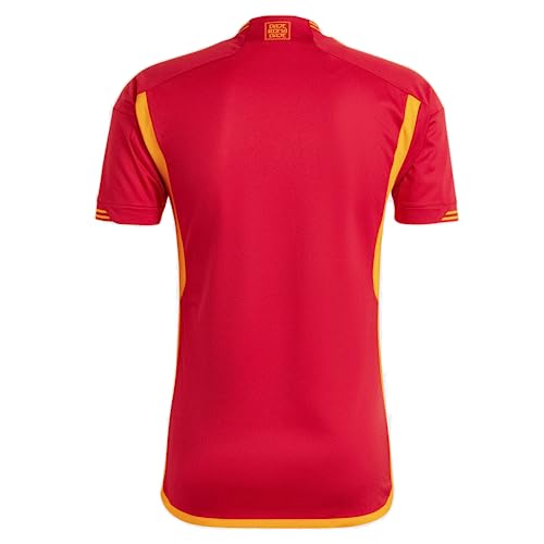 adidas Men's Soccer Roma 23/24 Home Jersey - Minimalist Design, AEROREADY Moisture-Wicking, Recycled Materials (as1, Alpha, s, Regular, Regular) Red