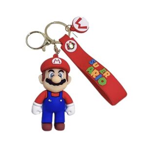 MARALICIA Keychain 3D Mario Friends Pendant Charm for Super Boys and Girls Keyring for Backpack,Handbag,Purse (Friend-Mario)