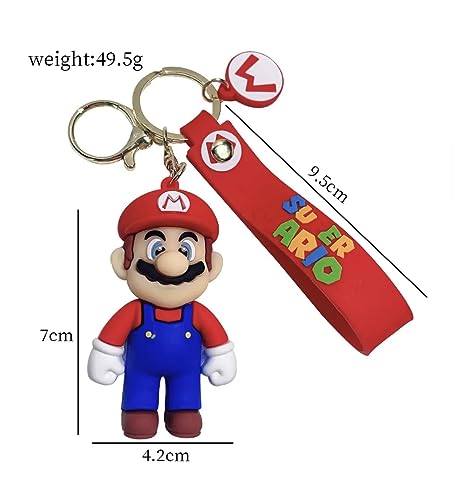 MARALICIA Keychain 3D Mario Friends Pendant Charm for Super Boys and Girls Keyring for Backpack,Handbag,Purse (Friend-Mario)