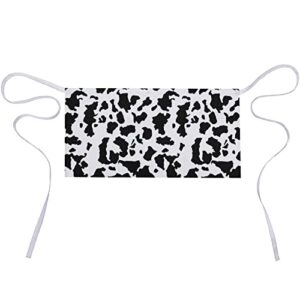 slnfdknd cow print apron with 3 pockets waiter server half apron for women men serving restaurant chef adjustable apron