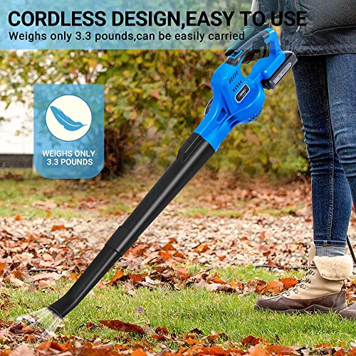 WISETOOL Cordless String Trimmer/Edger & Leaf Blower Combo Kit, 2X 2.0ah 20v Battery, 12" Weed Wacker with 90 Degree Adjustable Head, Lightweight 130 MPH Electric Leaf Blower