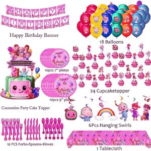 Alphabet Song Cartoon Party Supplies Decorations for child, Birthday Party Decorations Include Stickers, Plates, Napkins, Tablecloth, Forks, Knife and Spoons for Boys Girls