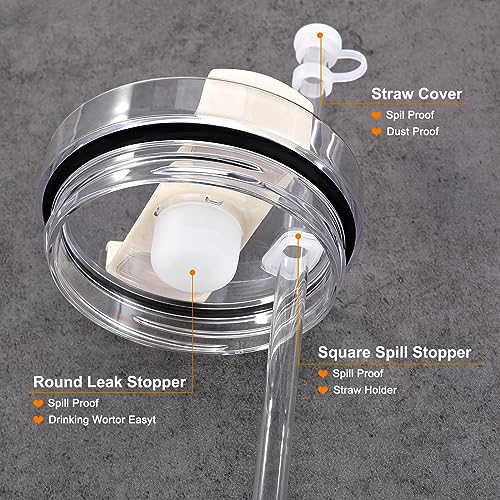 [8 Pcs] Stanley Cup Straw Cover Accessories - Straw Cover Spill Stopper and Boot Sleeve for Stanley Cup Tumbler Accessories,Including 2 Silicone Bottom Boot,2 Straw Cover Cap,4 Leak Sproof Stopper