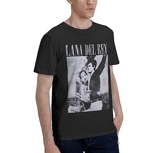 Lana Music Del Singer Rey Nfr Mens T Shirt Cotton Sports Graphic Crewneck Short Sleeve Clothing Black Large