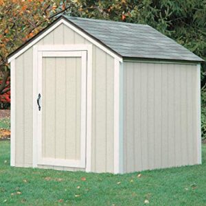 2x4basics 90192MI Custom Shed Kit with Peak Roof, 2x4 & Flip Top BenchTable, 6" D x 28.25" W x 34" H, Sand