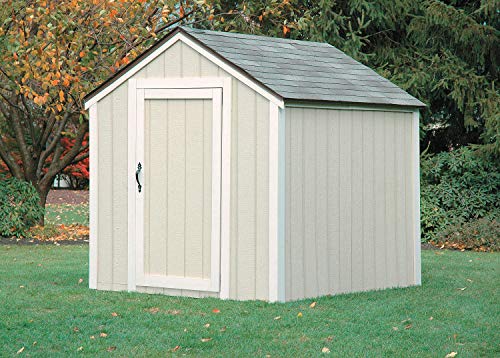 2x4basics 90192MI Custom Shed Kit with Peak Roof, 2x4 & Flip Top BenchTable, 6" D x 28.25" W x 34" H, Sand