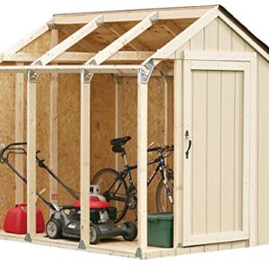 2x4basics 90192MI Custom Shed Kit with Peak Roof, 2x4 & Flip Top BenchTable, 6" D x 28.25" W x 34" H, Sand