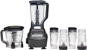 ninja mega kitchen system (bl770) blender/food processor with 1500w auto-iq base, 72oz pitcher, 64oz processor bowl, (4) 16oz cup for smoothies, dough & more