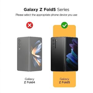 VRS DESIGN Phone Case for Galaxy Z Fold 5 5G (2023) [Terra Guard Modern], Premium Modern Neat Style [Anti Scratch Hinge Protection] Case with Tempered Glass Screen Protector Matte Black