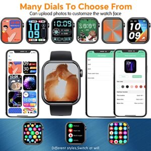 Smart Watch for Men Women,Blood Glucose Smartwatch with Blood Pressure Heart Rate Monitor 1.88" Touch Screen Bluetooth Watch (Make/Answer Call),IP67 Waterproof Smart Watch for Android iOS Phones Black