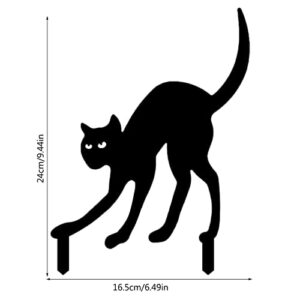 Halloween Garden Stakes Outdoor Statues Silhouette Black Cat Yard Signs Decor Yard Art Decorations Garden Yard Sign Halloween Stakes Props Scary Holiday Home Patio Party Supplies (A03)