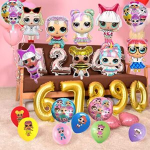 L-0-L Birthday Party Decorations, 30Pcs L-0-L Balloons for Girls Birthday Party Decorations Kids Baby Shower Surprise Birthday Party Theme Supplies Decorations.