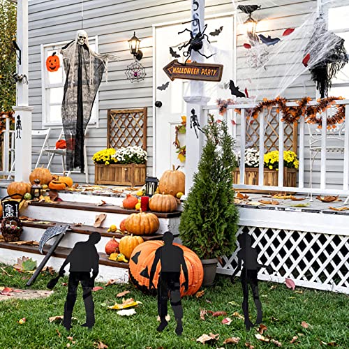 Halloween Yard Sign Stakes Decorative Zombie Garden Stakes Decor Outdoor Statues Decorations Outdoor Lawn Yard Signs Halloween Yard Art Props Scary Holiday Home Patio Party Supplies (A03)