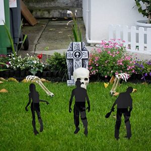 Halloween Yard Sign Stakes Decorative Zombie Garden Stakes Decor Outdoor Statues Decorations Outdoor Lawn Yard Signs Halloween Yard Art Props Scary Holiday Home Patio Party Supplies (A03)