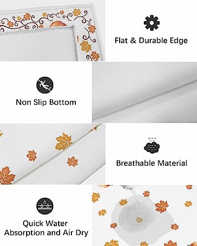 Pumpkin Outdoor Area Rug 4'x6',Patio Balcony Porch Front Door Camping Camper Deck Runner Rug,Washable Carpet Indoor Living Room/Kitchen,Hallway Floor Mat Fall Thanksgiving Maple Leaves Orange Autumn