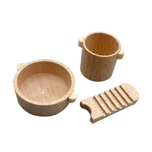 dollhouse washboard 1 set dollhouse home decoration mini miniature dolls miniature bathroom basin mini house furniture dolly house ornament miniature barrel wooden sink