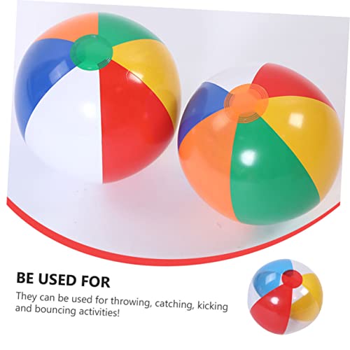 ibasenice 24 Pcs Inflatable Ball Outdoor Toy Outside Summer Toys Kids Beach Toys Blowing Pool Ball Colored Rainbow Beach Balls Outside Toys Water Balloons Water Ball Toy PVC Play Ball PVC