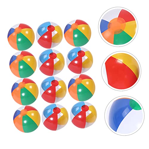 ibasenice 24 Pcs Inflatable Ball Outdoor Toy Outside Summer Toys Kids Beach Toys Blowing Pool Ball Colored Rainbow Beach Balls Outside Toys Water Balloons Water Ball Toy PVC Play Ball PVC